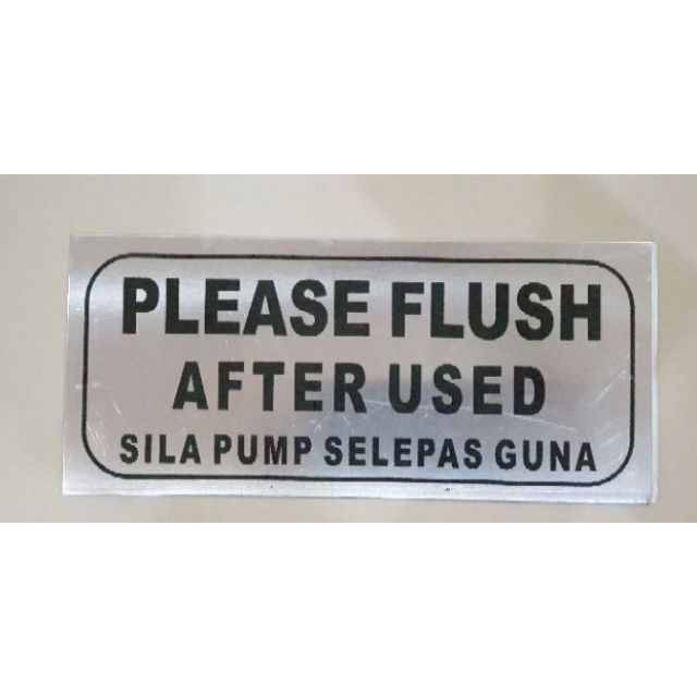 KREATI Please Flush After Used Sign Sticker / Pelekat Tanda Sila Pump ...