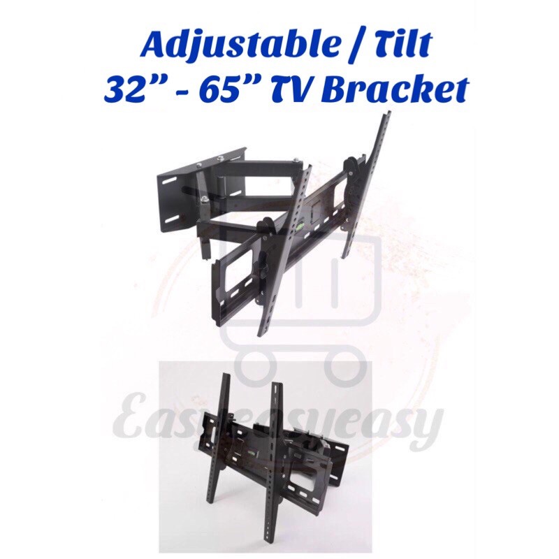 Led slim tv bracket 32˝- 65˝ smart tv wall mount full motion adjustable ...