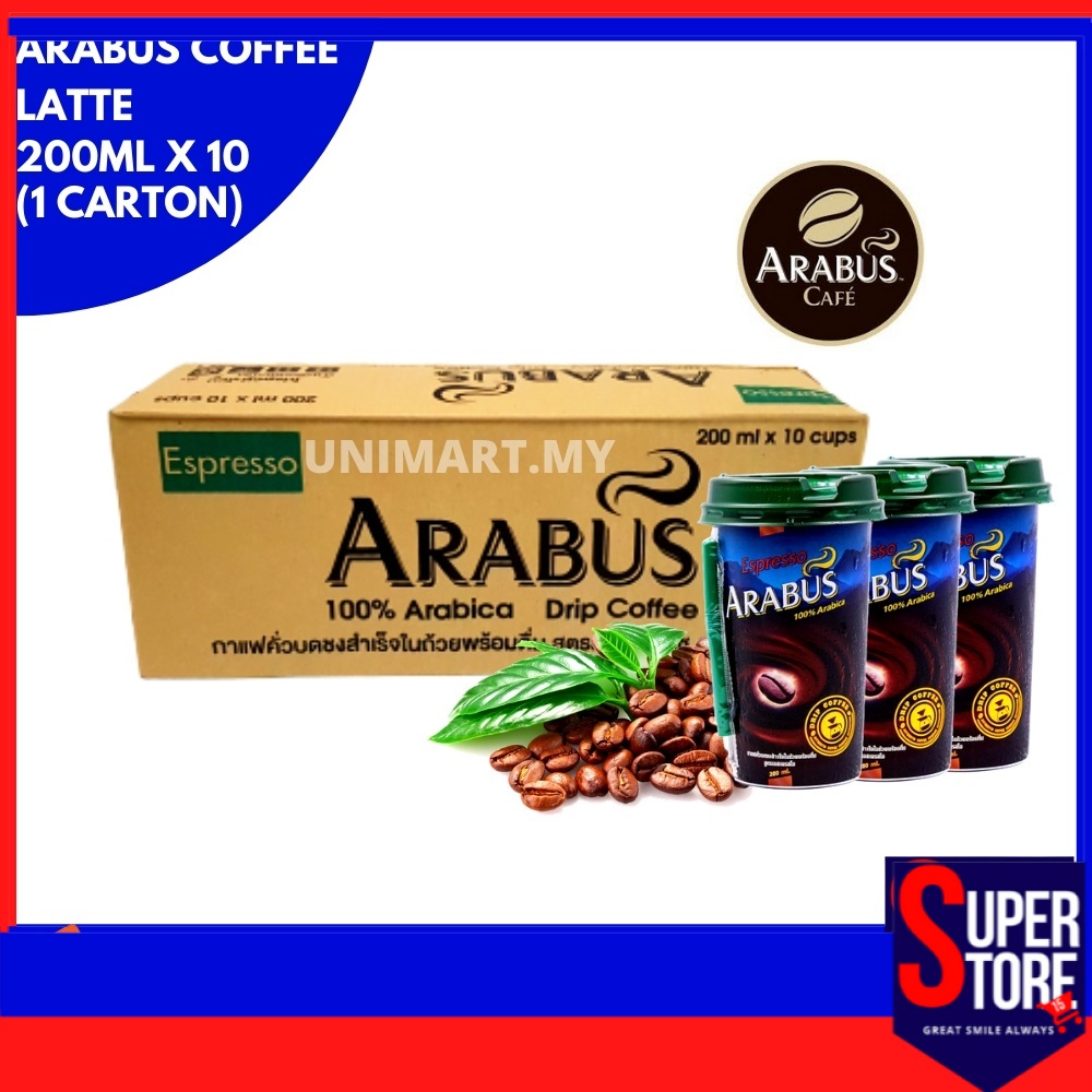 ARABUS Roasted Ground RTD Coffee Espresso 200ML X 10Cups (1 Carton) Premium | Shopee Malaysia