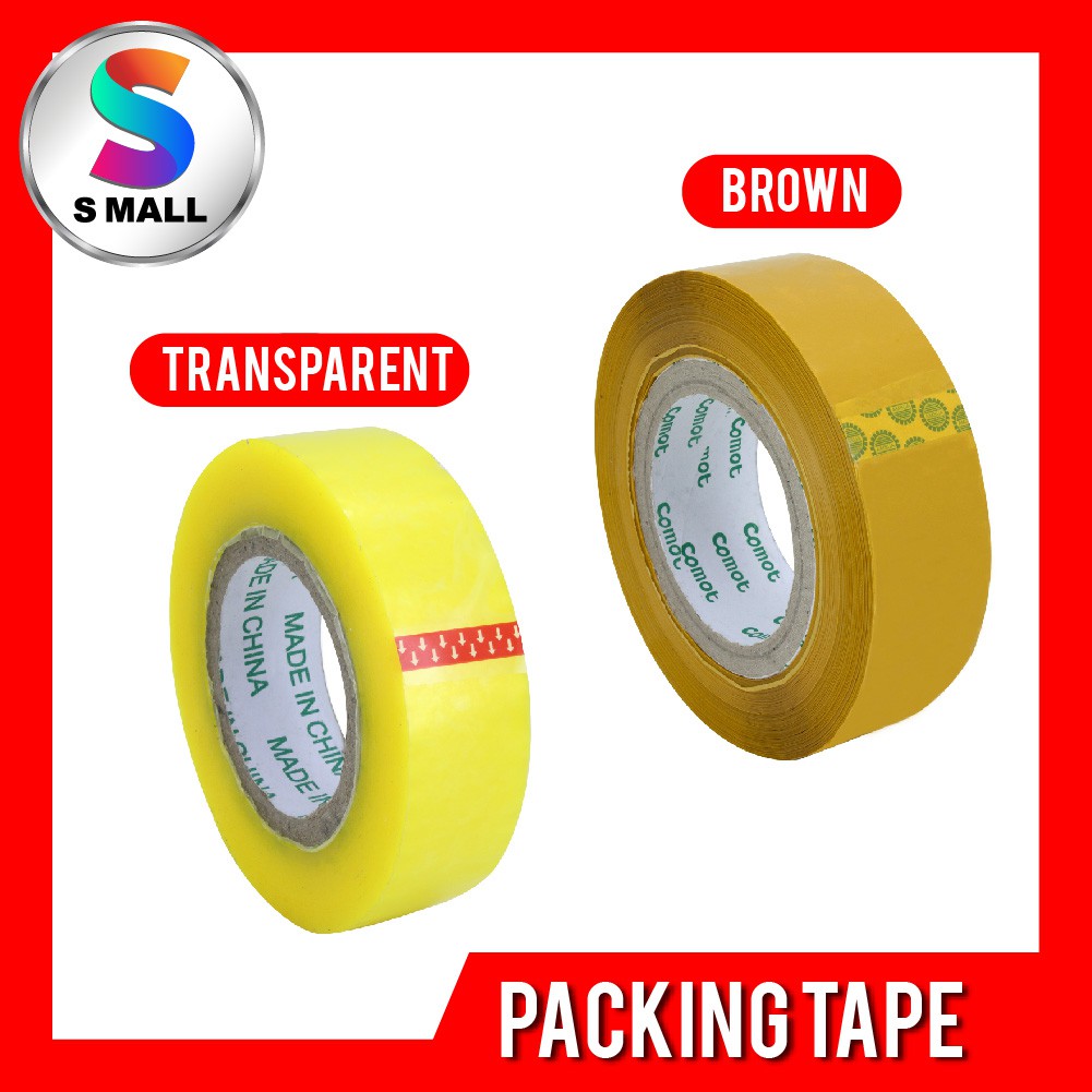 S MALL 1 1/2" Big Roll OPP Tape Transparent and Brown Tape /Packaging ...