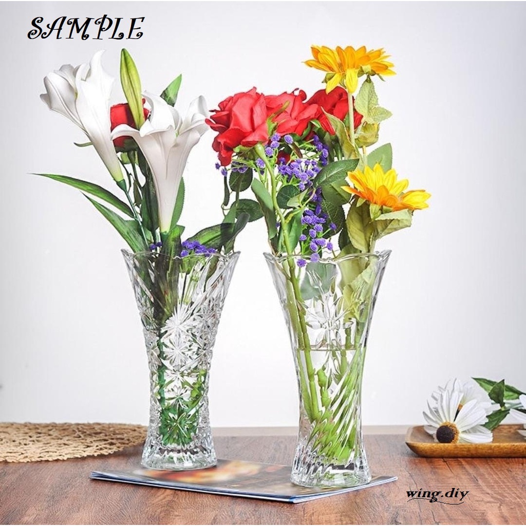 [READY STOCK] DELANO TRANSPARENT CRYSTAL FLOWER GLASS VASE FOR FLOWER ...