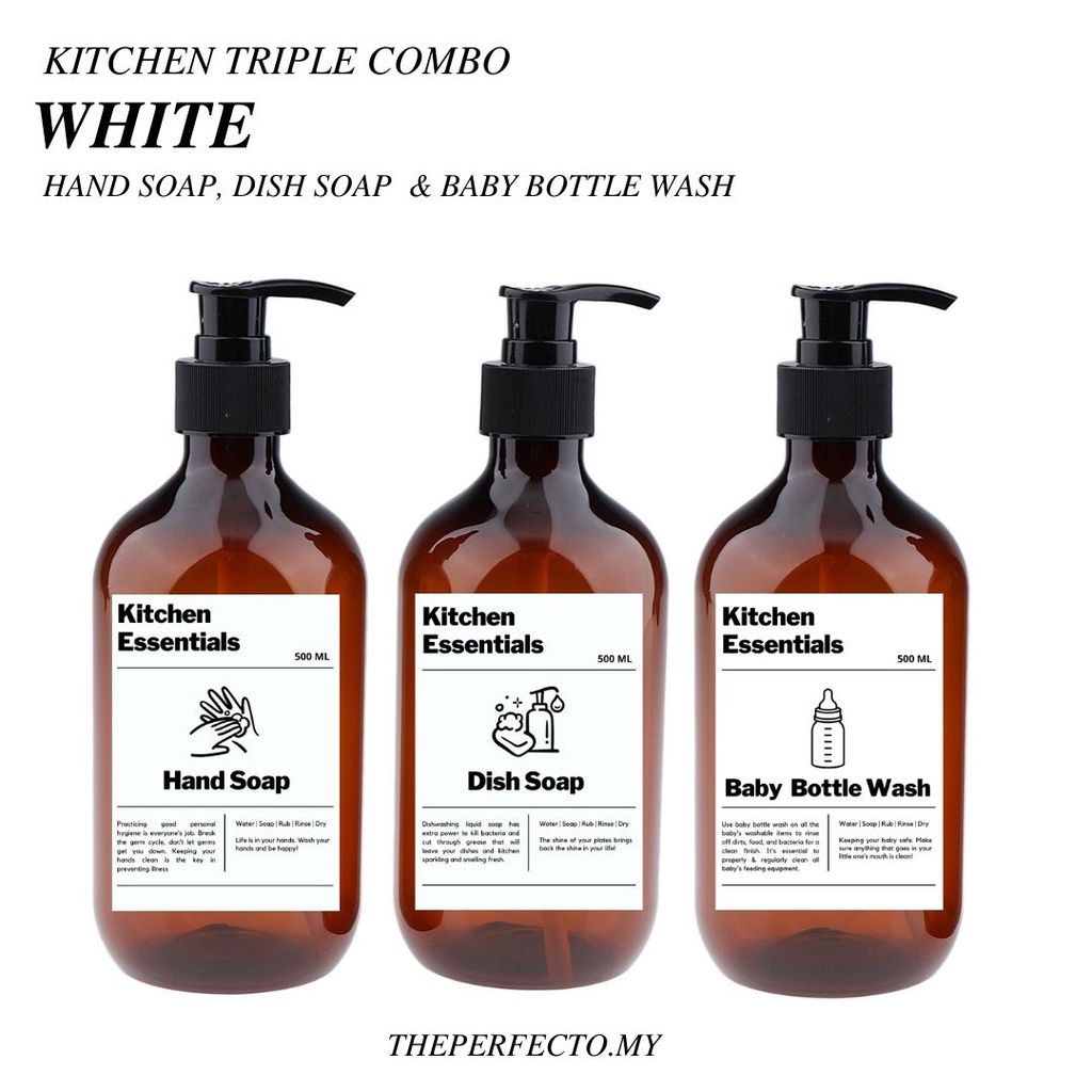 Minimalist Aesthetic Soap Bottles [Dish Soap, Hand Soap & Baby Bottle ...