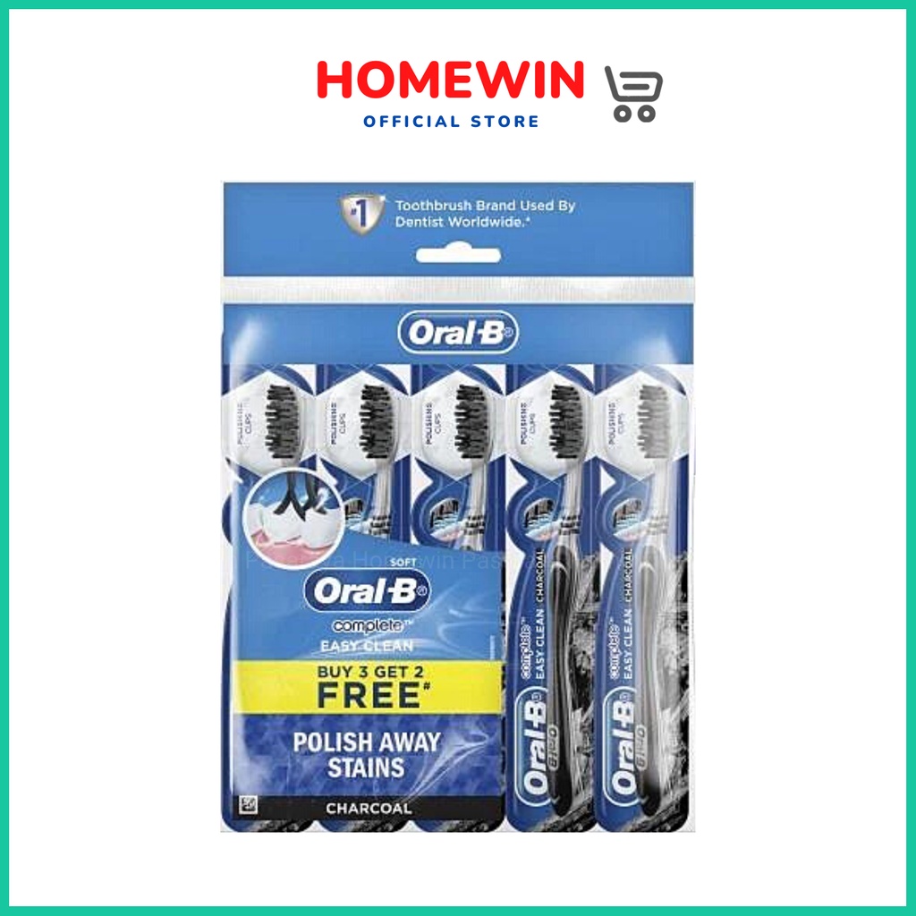Oral-B Easy Clean Charcoal Soft (5pcs) | Shopee Malaysia