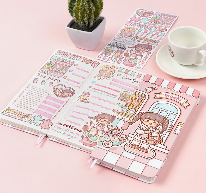 Little Mochi Weeks Journal Book Cute Journal Notebook Free Sticker Cute ...