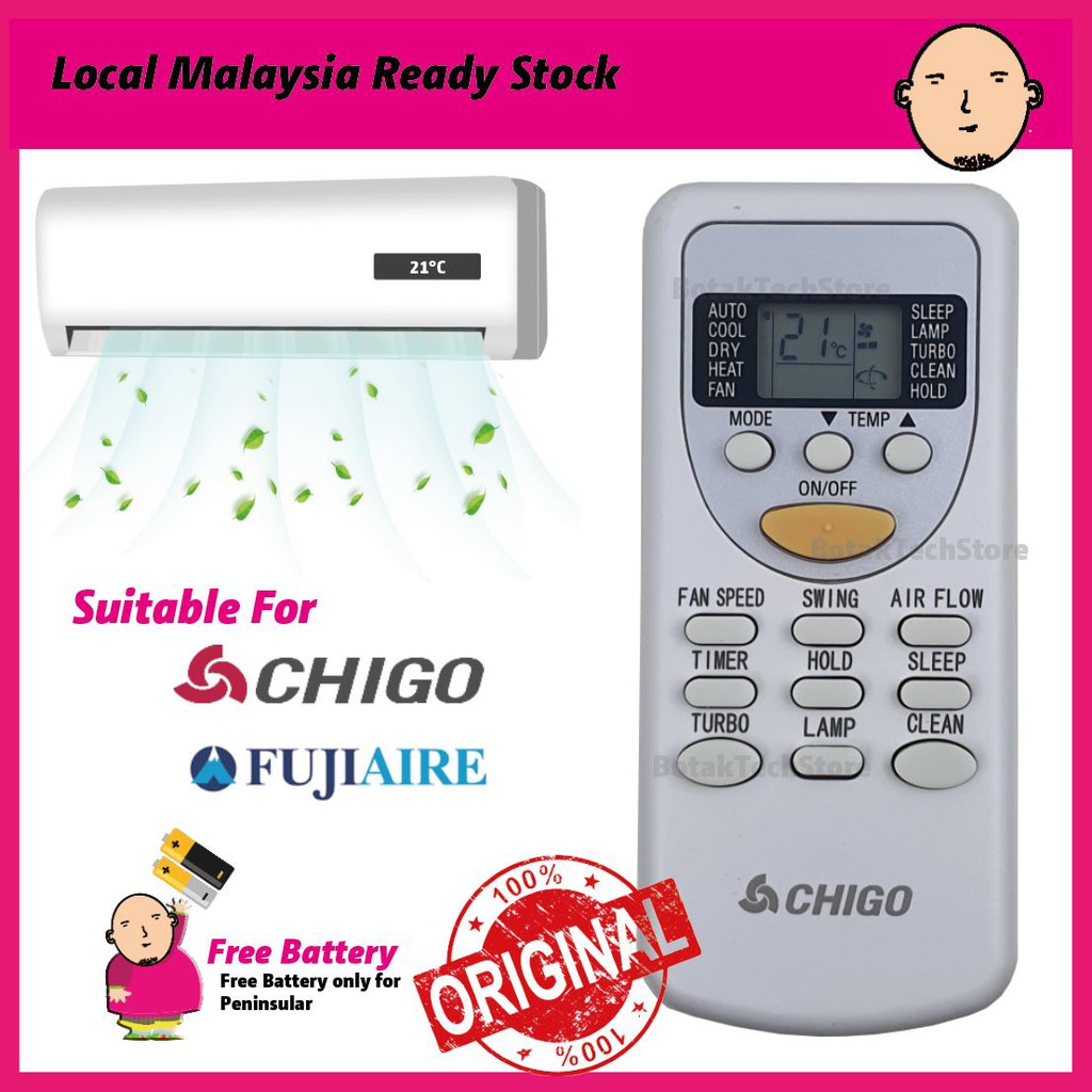 Chigo Original Air Cond Aircond Air Conditioner Remote Control ...