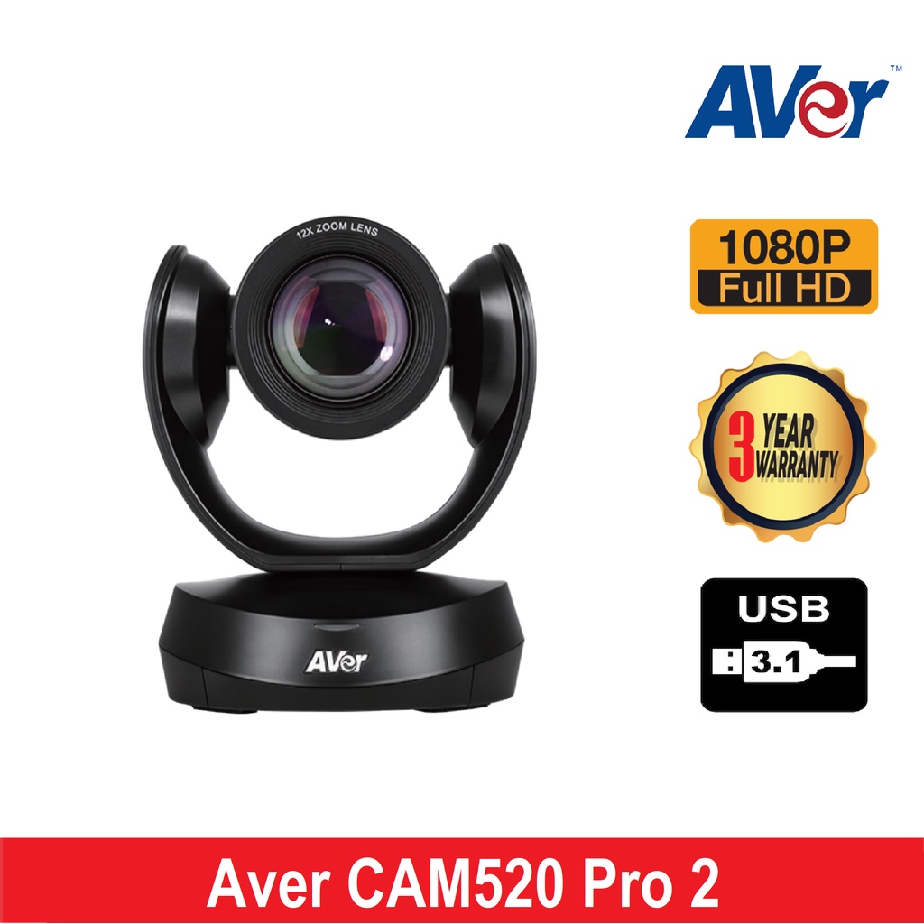 Aver CAM520 Pro 2 (USB Professional Video Conferencing PTZ Camera ...