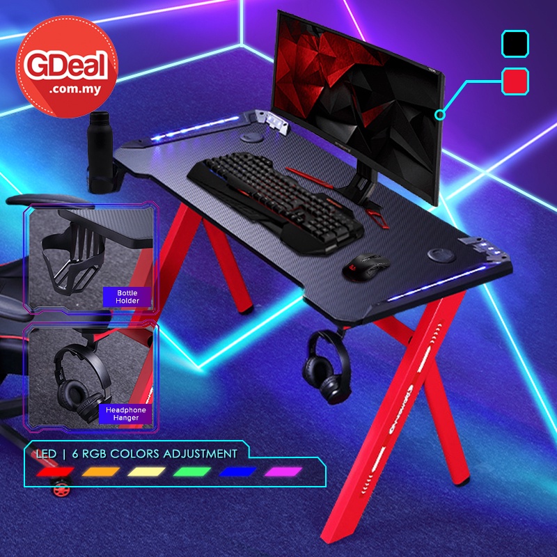 GDeal 120CM Gaming Table Ergonomic Computer Table Laptop Desk Stylish ...