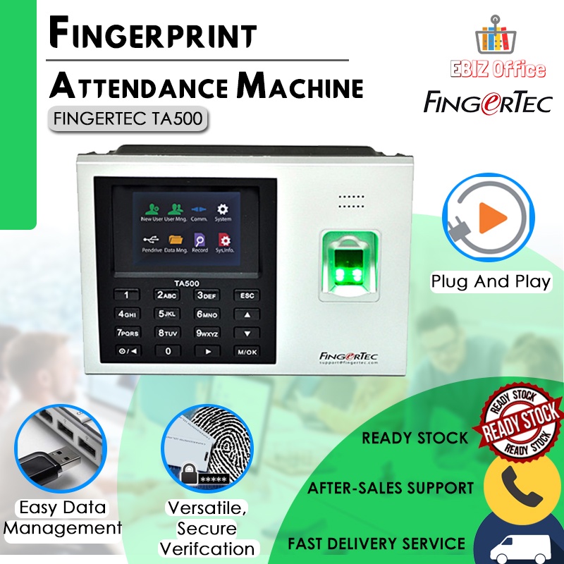 FingerTec TA500 Biometric Fingerprint Thumbprint Time Attendance Machine Fingerprint : Aston