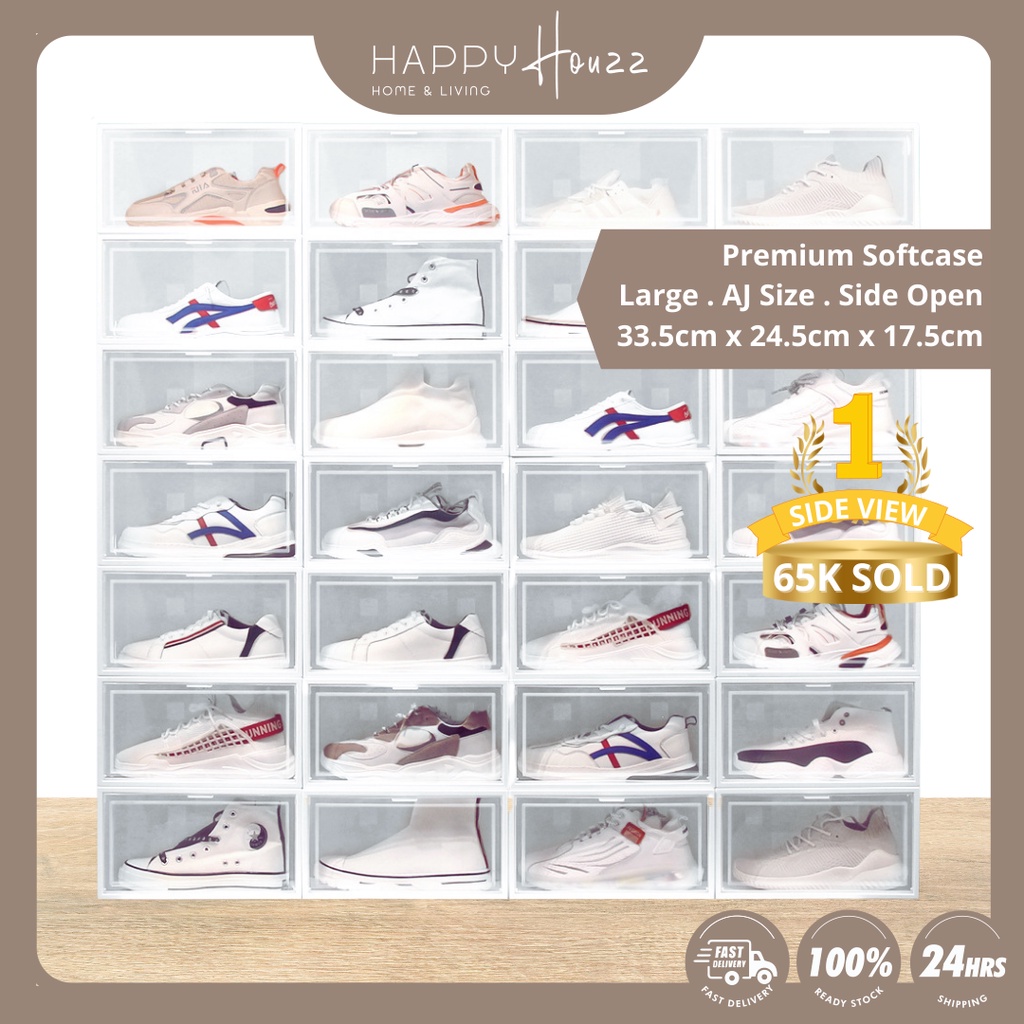 【READY STOCK】HAHO Large Stackable Interlock Side Open Side View Shoe ...