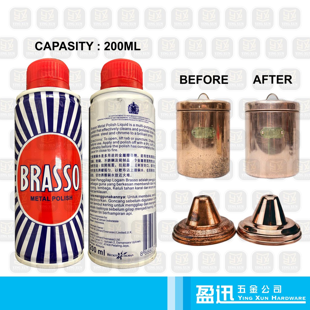 [100% ORIGINAL] Brasso Metal Brass Copper Polisher 200ml | Shopee Malaysia