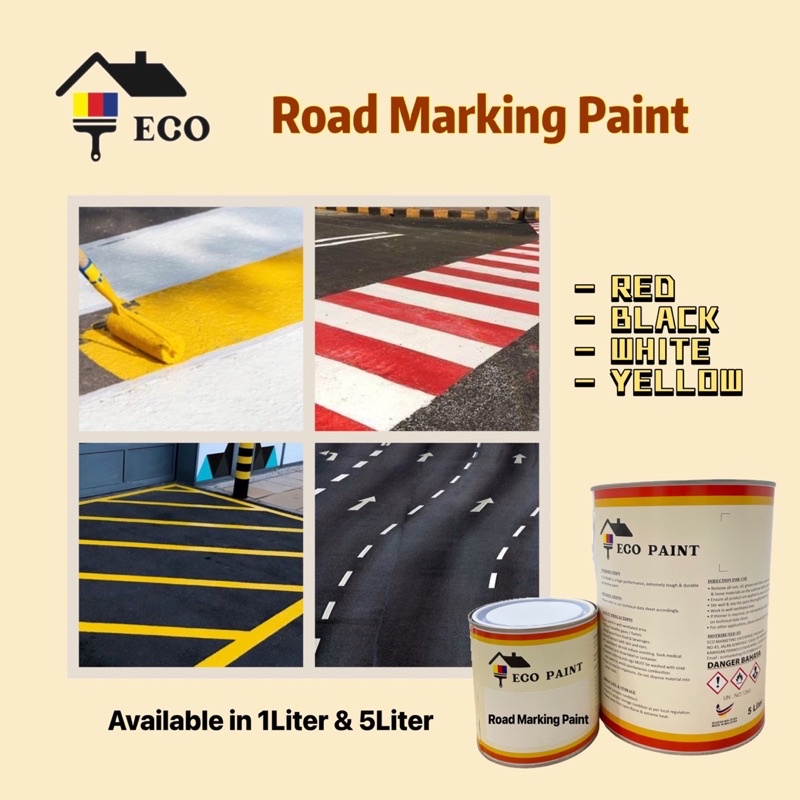1L & 5L ECO Road Marking Paint (For Road // Parking Lining) | Shopee ...