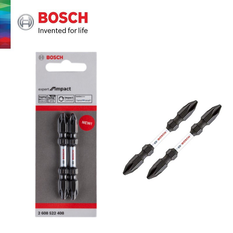 BOSCH 2pcs Expert for Impact 6.35x65mm black oxide PH2 double-ended ...