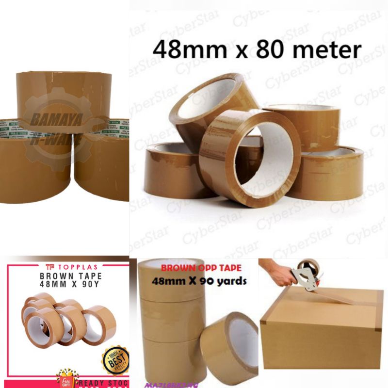 Stock] Quality OPP Tape Brown 48mm x 90 for E Commerce Carton Box ...