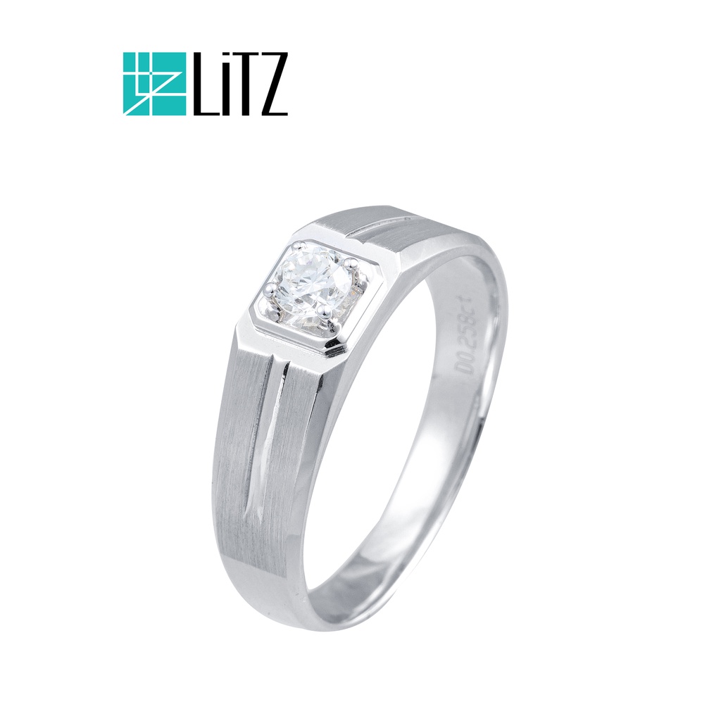 LITZ 18K White Gold Diamond Ring DR5697 | Shopee Malaysia