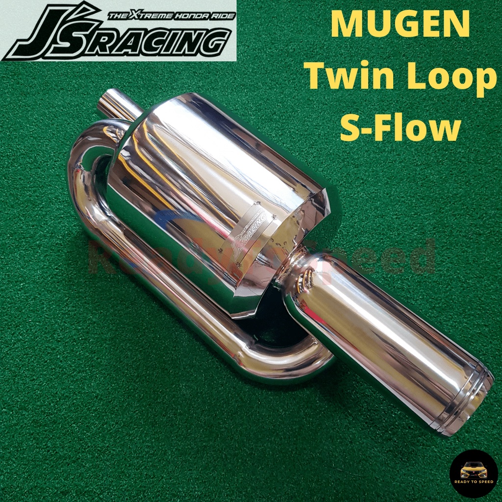 Parts Motorcycle & ATV Mugen Style Twin Loop 3 Tip Muffler