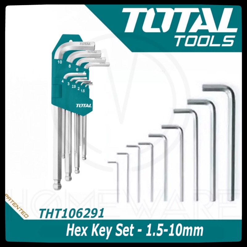 TOTAL ball point allen key set heavy duty（1.5mm～10mm） | Shopee Malaysia