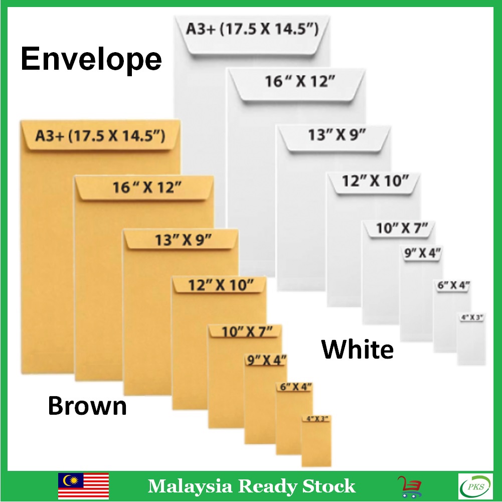 White / Brown Envelope Sampul Surat (A5 / A4 / A3 / 4x9 / 7x10 / 10x15 ...
