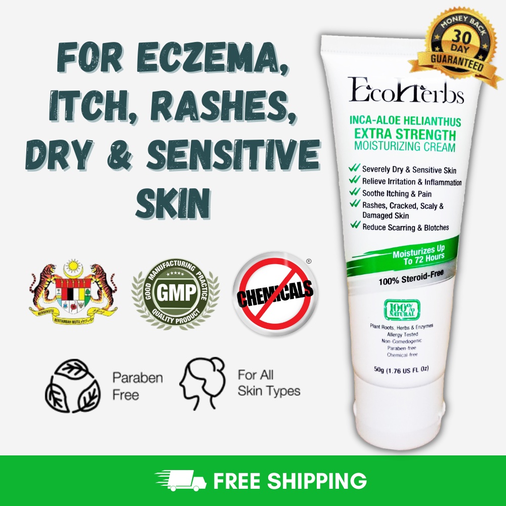 EcoHerbs Inca-Aloe Herbal Cream: Solve Itchy, Dry & Sensitive Skin, Erase Eczema, Rashes ...