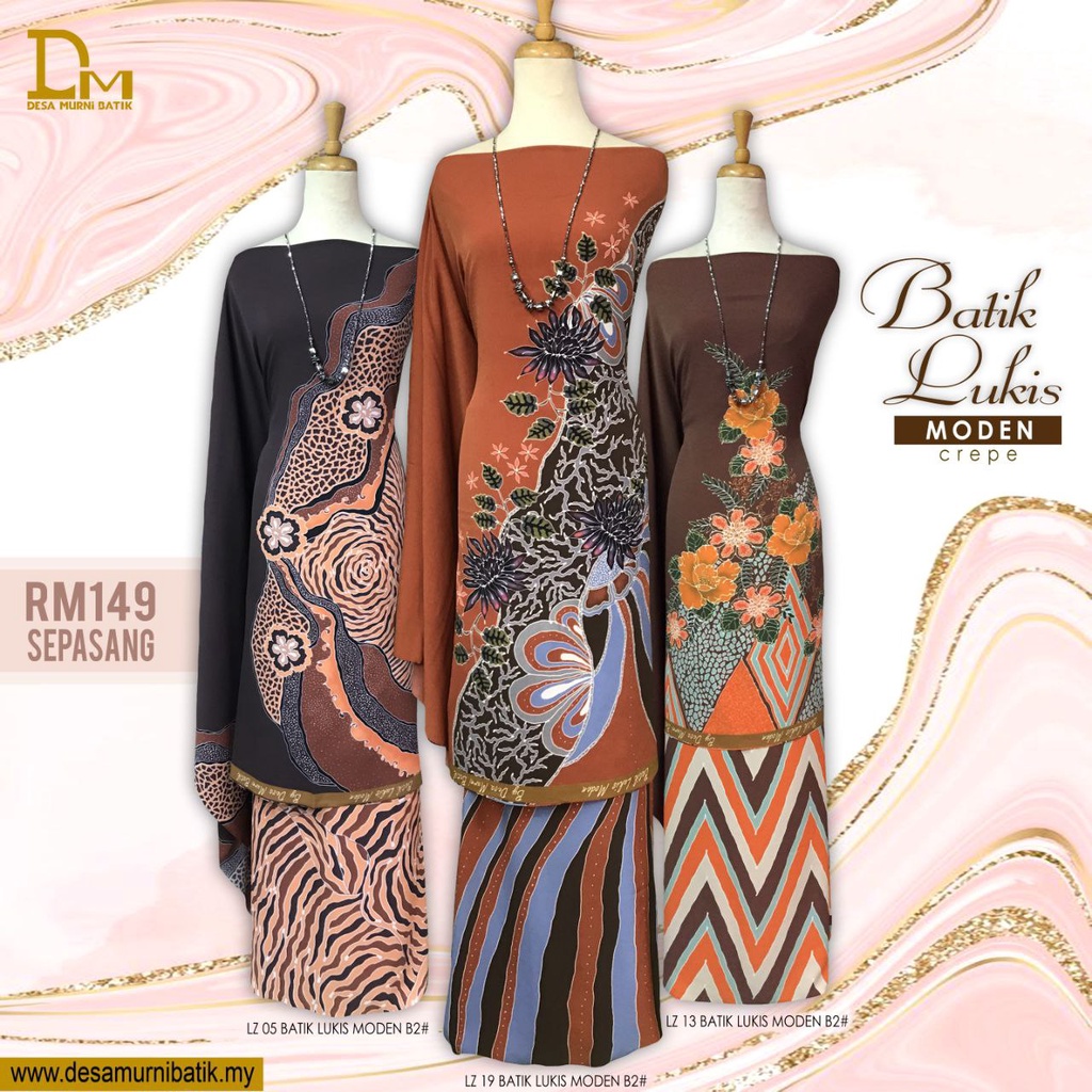 KAIN PASANG CREPE - BATIK LUKIS MODEN by DESA MURNI BATIK-READY STOK ...