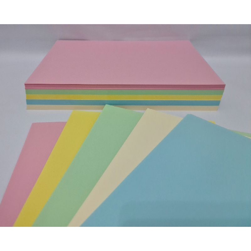 Colour A4 Paper 80gsm Light Colour - Mix Colour (450sheets) | Shopee ...
