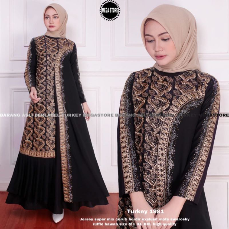 PUTIH HITAM Arabic Abaya Turkey 1981 Pakistani Umrah Robe Mesh Egyptian ...