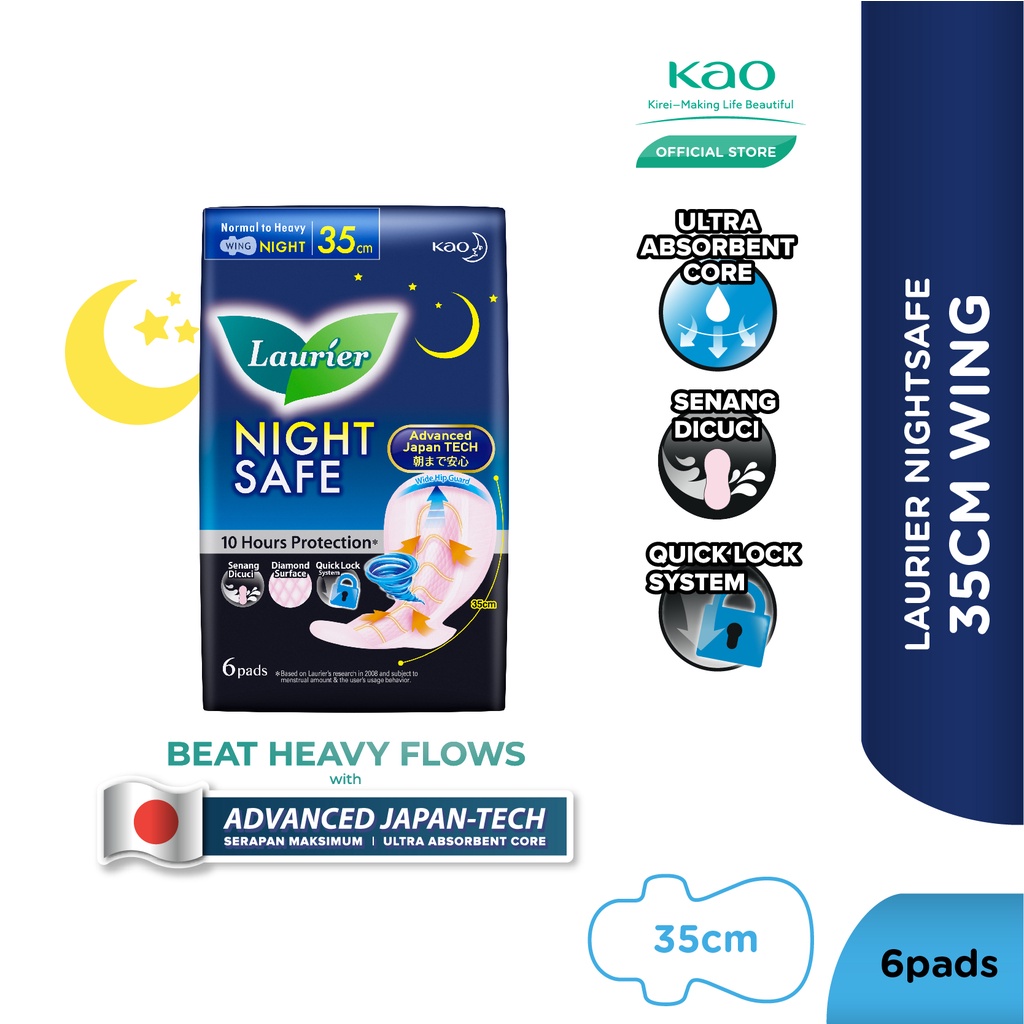 LAURIER Night Safe Wing (35cm x 6s) | Shopee Malaysia