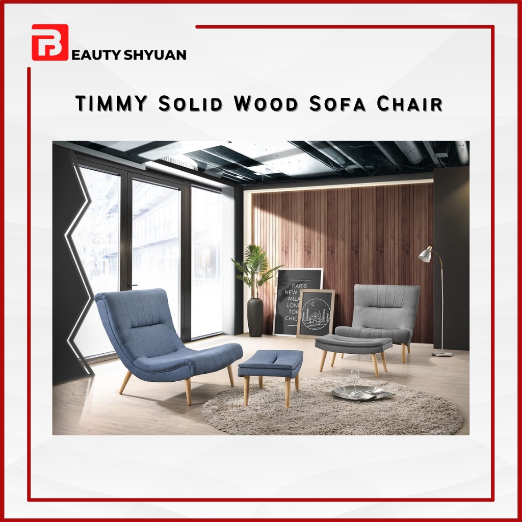 TIMMY Solid Wood Sofa 1 Seater Sofa Single Sofa Set Sofa Murah Sofa ...