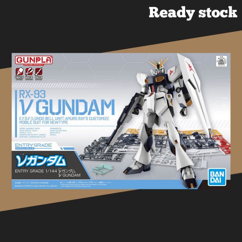 [Ready stock] Bandai Entry Grade 1/144 RX-93 v Gundam Plastic Model Kit ...