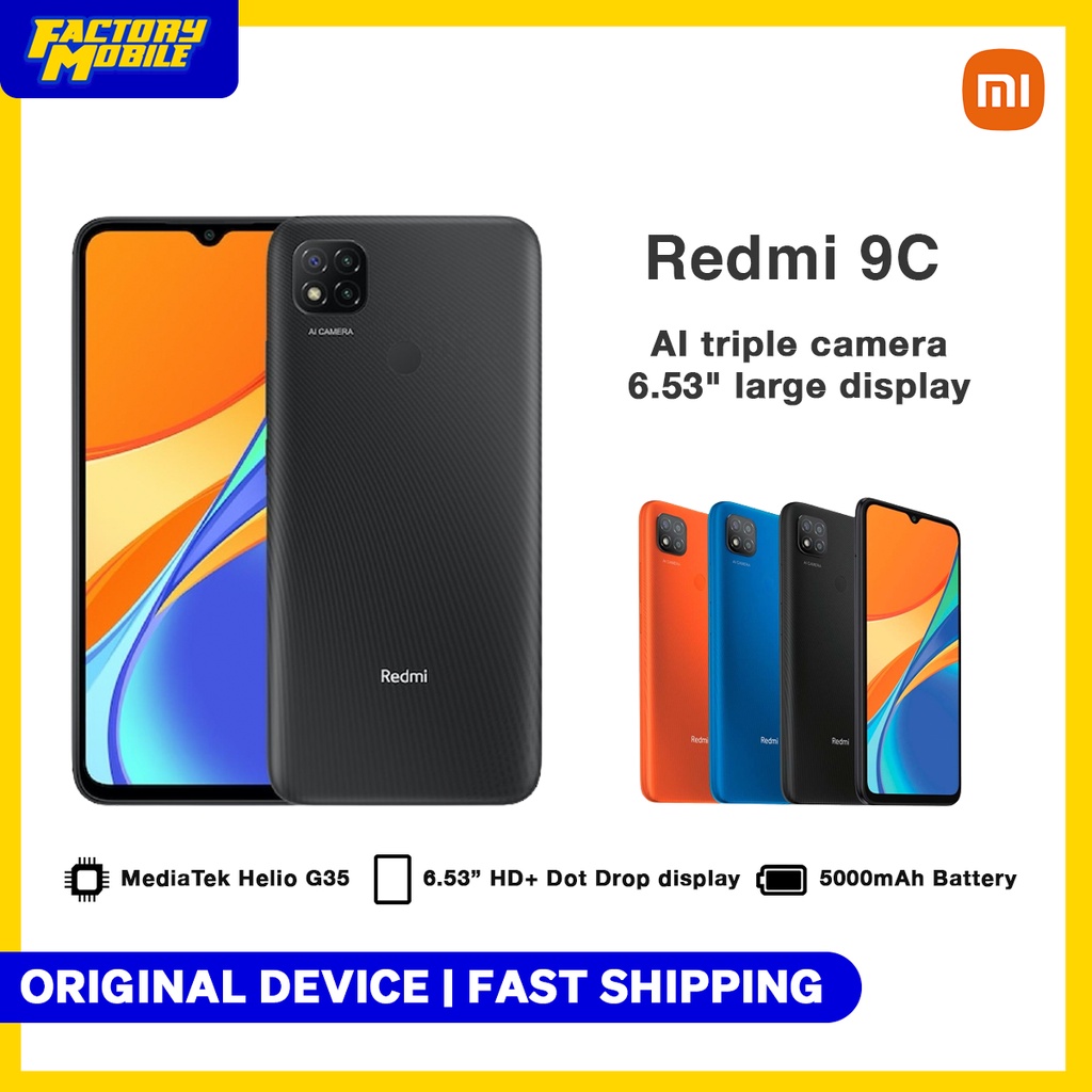 Xiaomi Redmi 9C 2GB, 3GB & 4GB ram 32GB, 64GB, & 128GB rom 5000mAh AI triple camera 1 Year ...