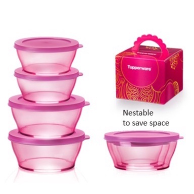 Tupperware Clear Bowl Gift Set with Gift Box [READY STOCK] | Shopee ...