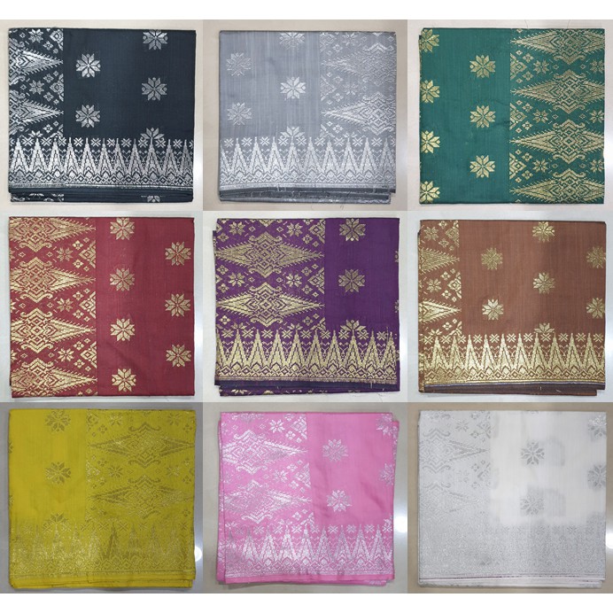 [25 COLOURS] Sampin Songket Bunga Tabur Cotton Tenunan Premium Quality ...