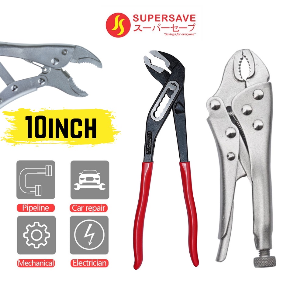 SUPERSAVE 10' Locking Plier Vice Grip Pliers Mole Pipe Wrench Toggle ...