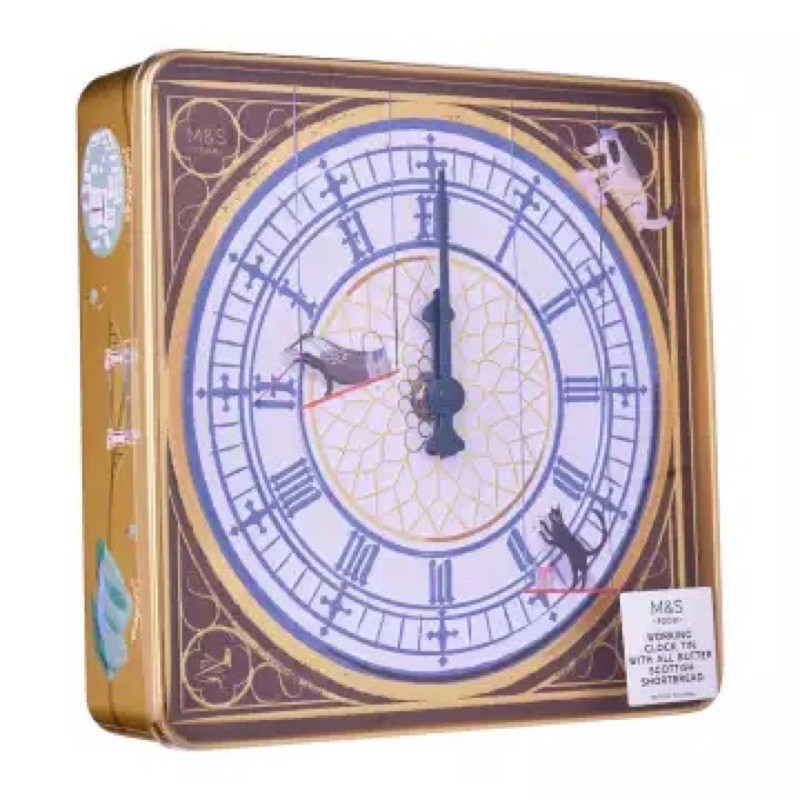 Working Clock Tin with All Butter Scottish Shortbread (M&S Food ...