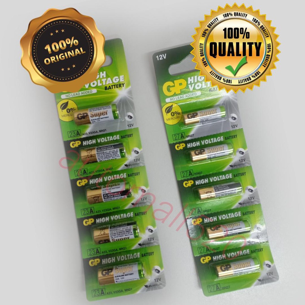 Original 100% GP Super 23A 27A 12V High Voltage Alkaline Battery Batteries | Shopee Malaysia