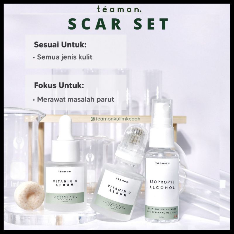 TEAMON Scar Roller Set Skincare Microneedling 0.5mm Vitamin C Serum ...