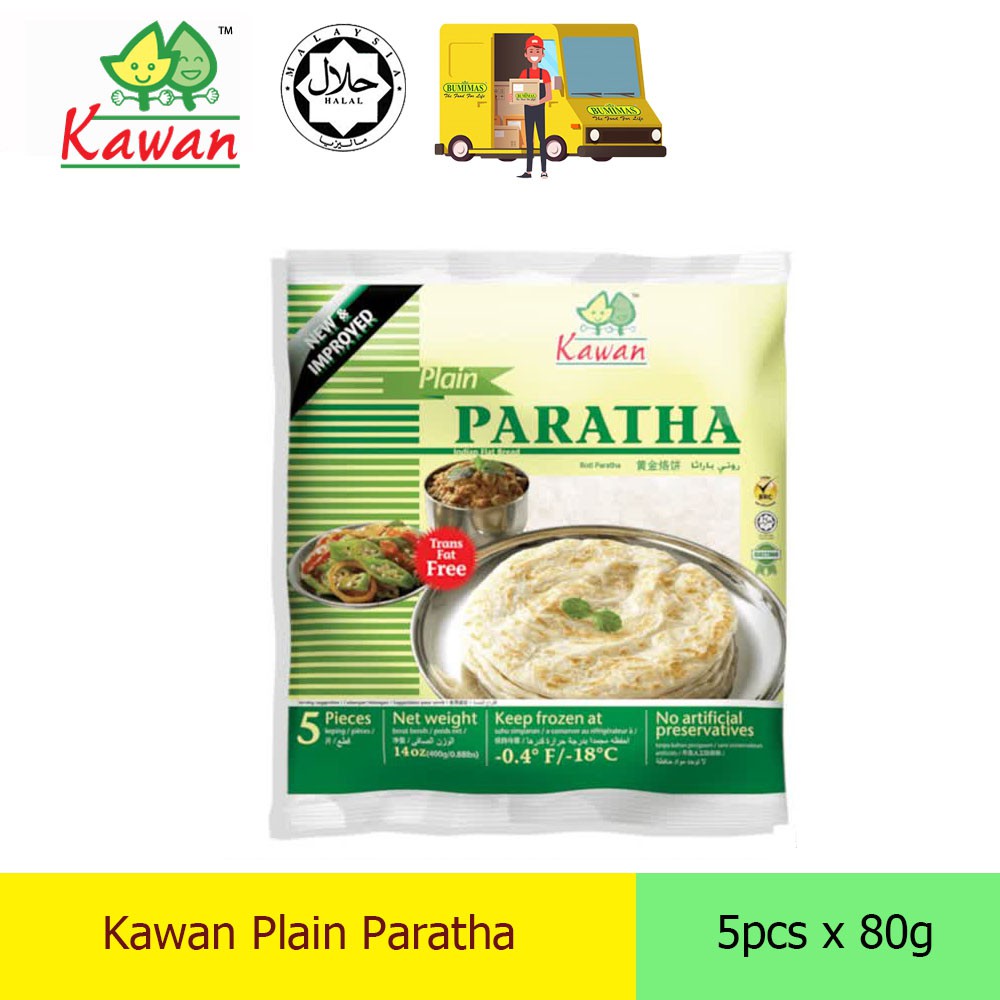 Kawan Brand Roti Pratha 5pcs x 80g | Shopee Malaysia