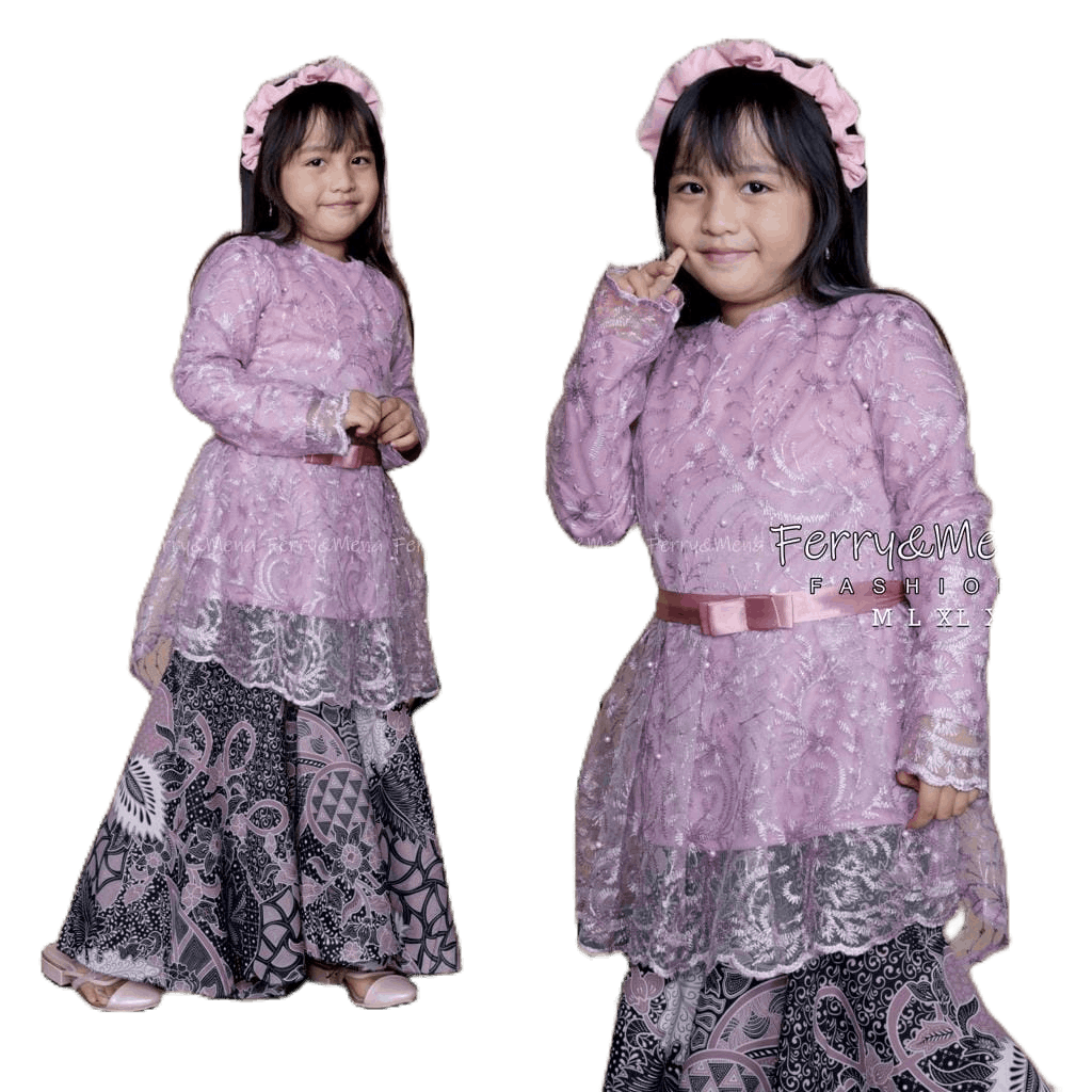 (KOJ) Kebaya Aurora Selendang tulle premium Ages 5-12 Years/Kebaya ...