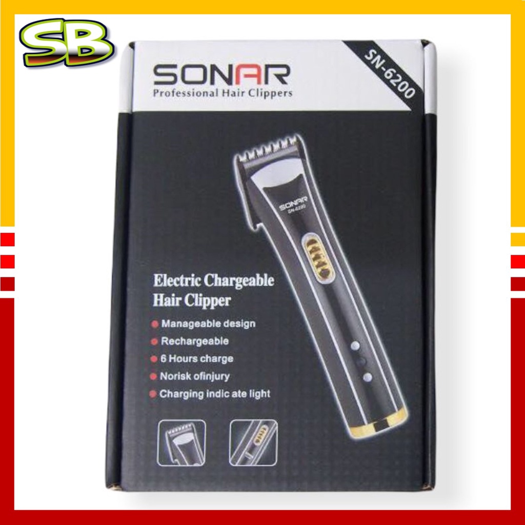 SONAR HAIR CLIPPER TRIMMER RECHARGEABLE WIRELESS | MESIN GUNTING RAMBUT ...