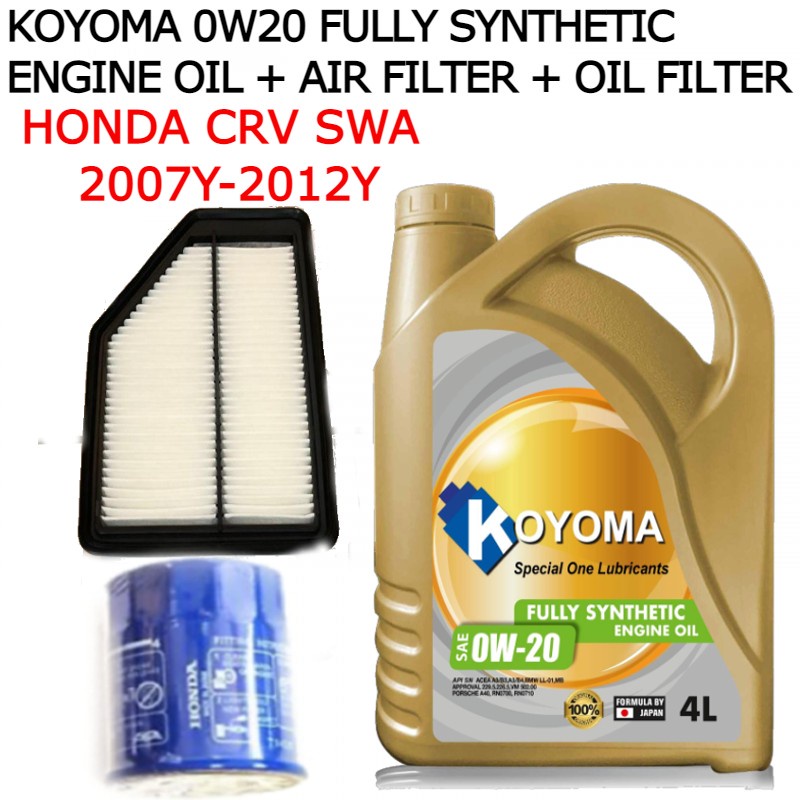 HONDA CRV SWA 2007y -2011y AIR FILTER + OIL FILTER + KOYOMA 0W20 FULLY ...