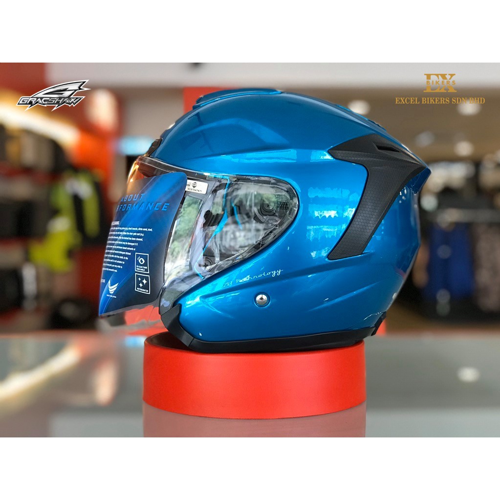 GRACSHAW G838 GAIZER HELMET (CYAN GREEN) | Shopee Malaysia
