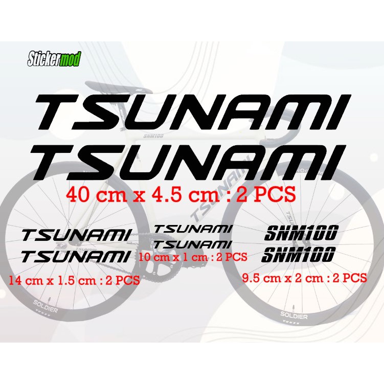 TSUNAMI Bicycle SNM 100 BIG /SMALL Frame Decal Sticker WaterProof ...
