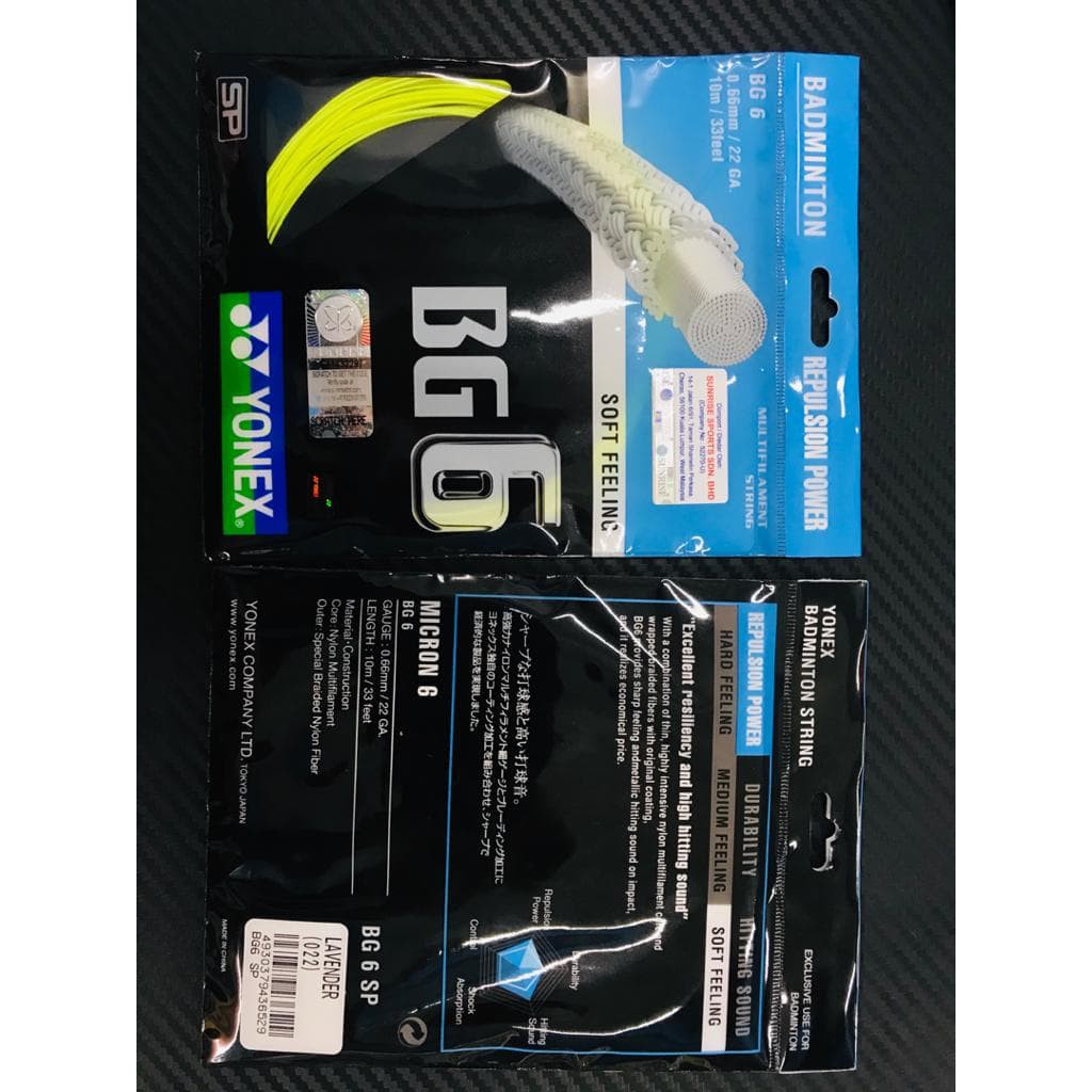 Original Yonex STRING BG 6 | Shopee Malaysia