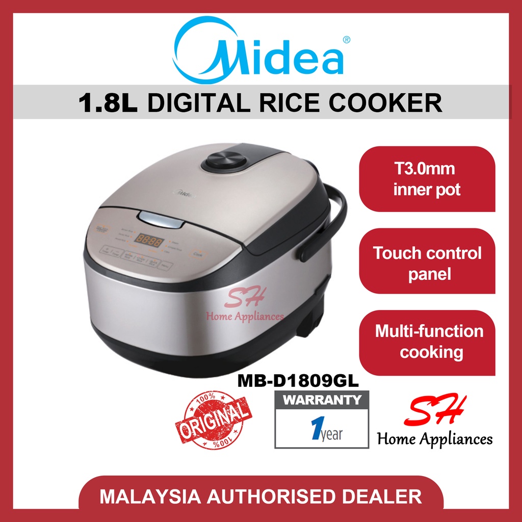 Midea 1.8L Digital Rice Cooker MB-D1809GL | Shopee Malaysia
