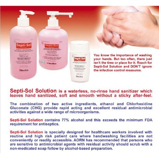 Septi-Sol 500ml (No Rinse 77% Alcohol Based Hand Rub/Sanitizer with ...