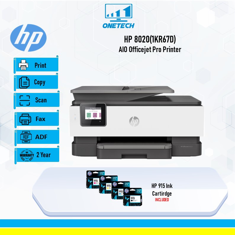 HP 8020 Officejet Pro AIO Printer (Print/Copy/Scan/Fax/ADF/Duplex ...