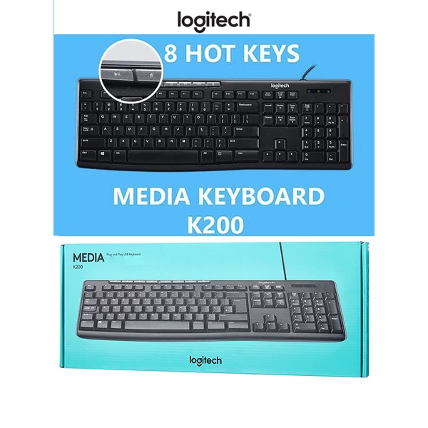 Genuine Logitech K200 Usb Multimedia Keyboard Ready Stock Shopee Malaysia