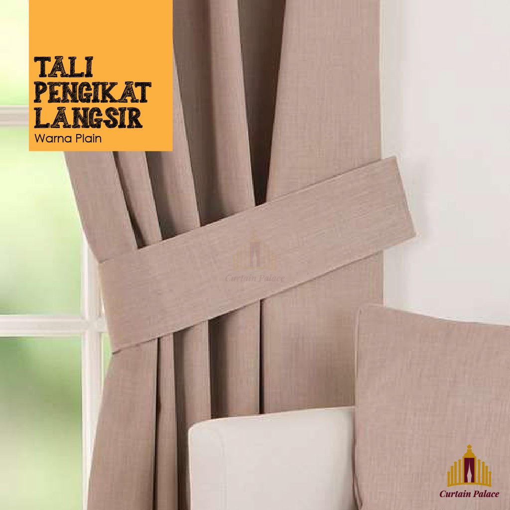 Lebar 8cm Tali Pengikat Langsir Warna Plain Berpengeras (Width 8cm ...