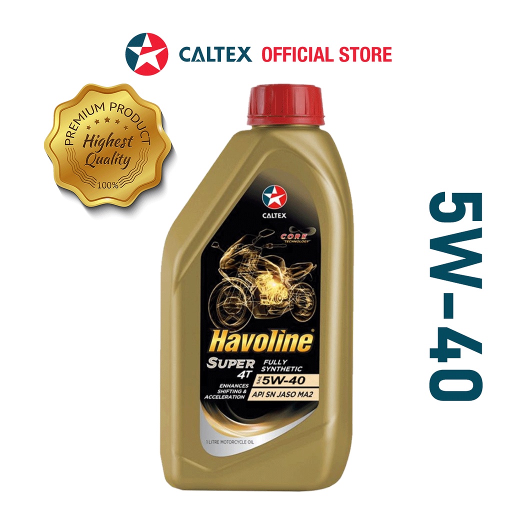 CALTEX Havoline Super 4T 5W40 SN Fully Synthetic Motorcycle Engine Oil (1L) | Shopee Malaysia