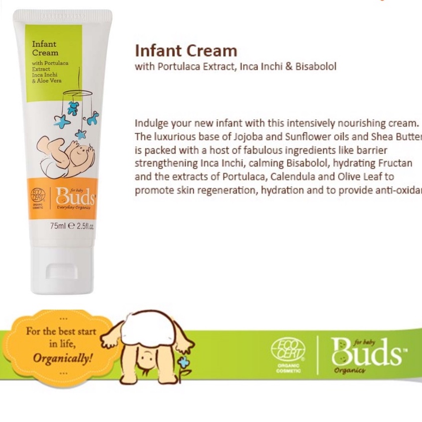 Buds Organics Infant Cream 75ml EXP:03/2025 | Shopee Malaysia