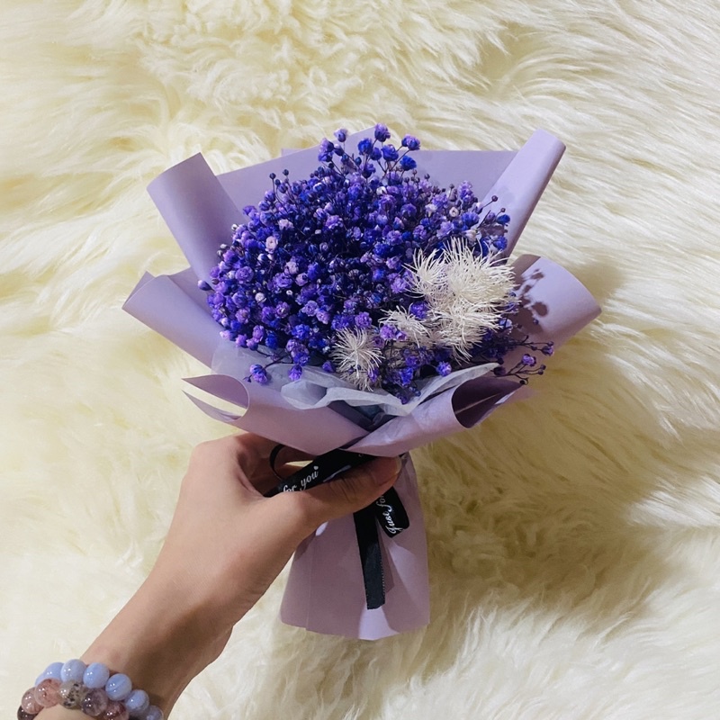 Mini Size Baby Breath Bouquet (Ready Stock) Purple Baby Breath / Pink ...